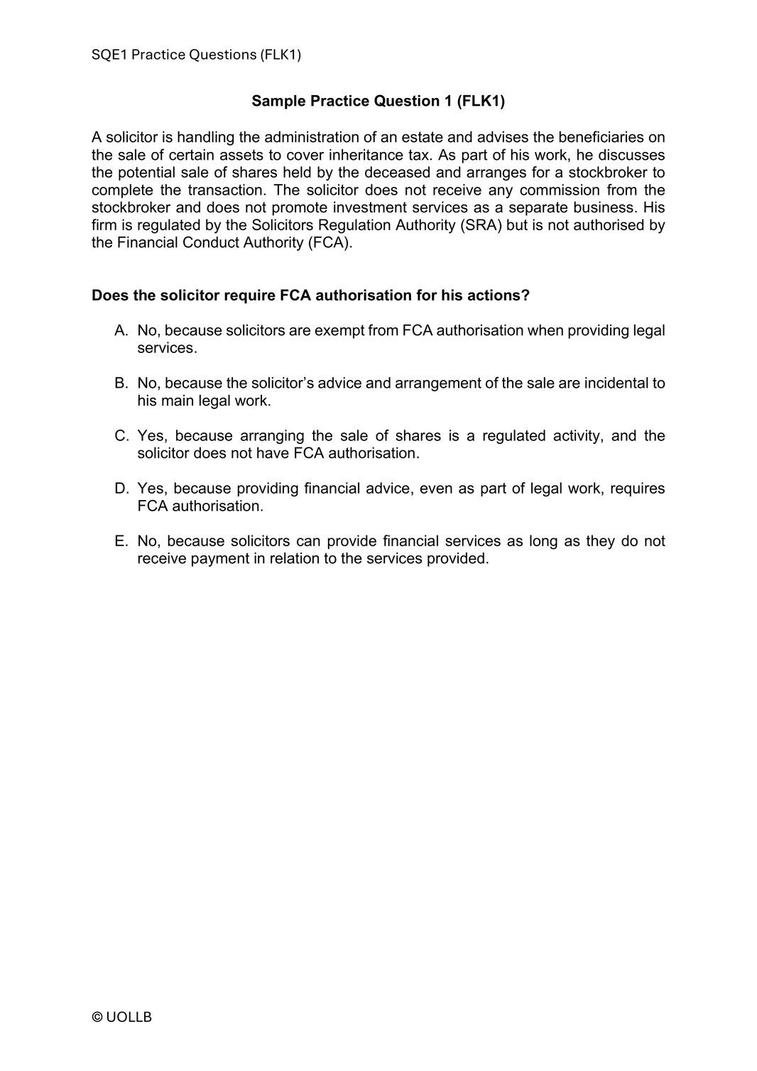 SQE1 Exam Dates – UOLLB®